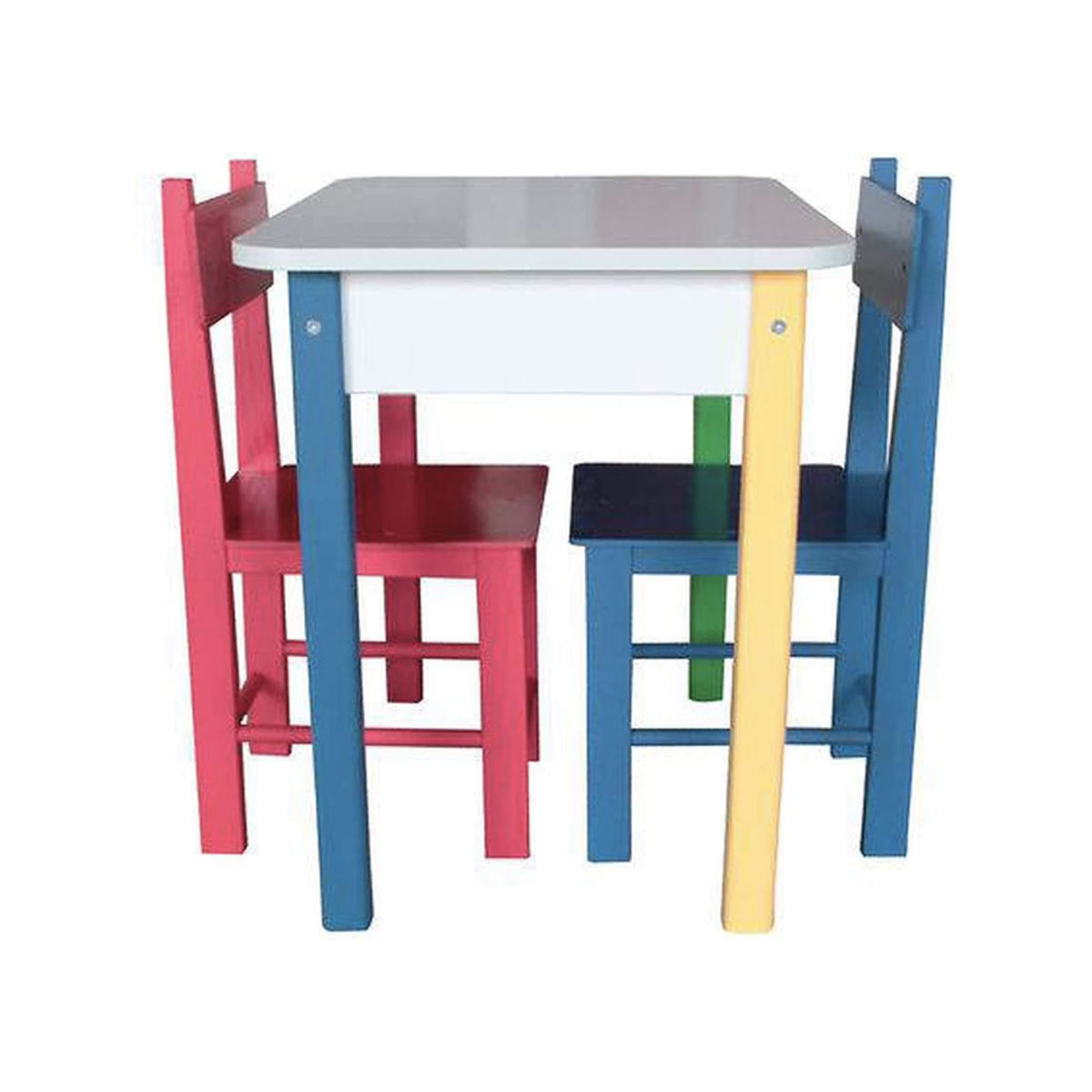 Mesa Retangular Colorida com 2 Cadeiras de Madeira UltimaX 60 x 45 x 56 ...